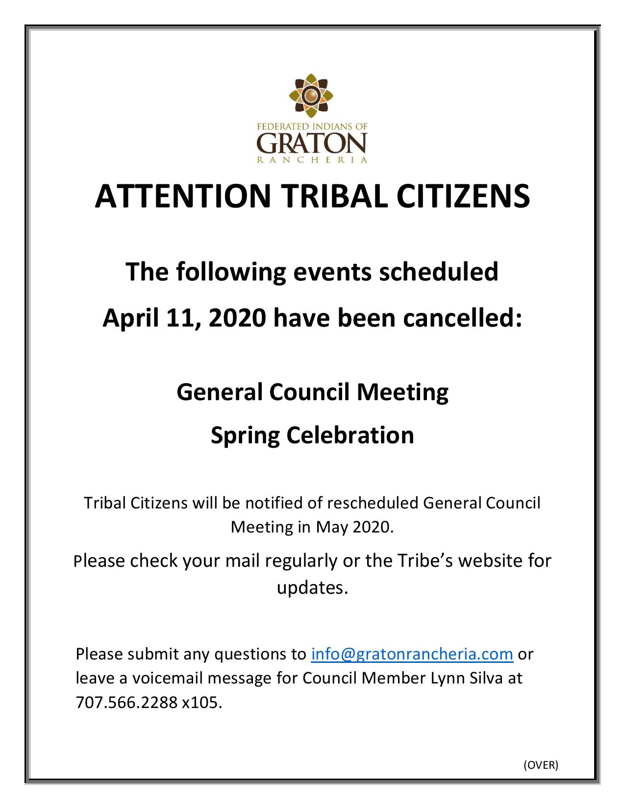 Tribal Office closed – General Council Meeting & Spring Celebration ...